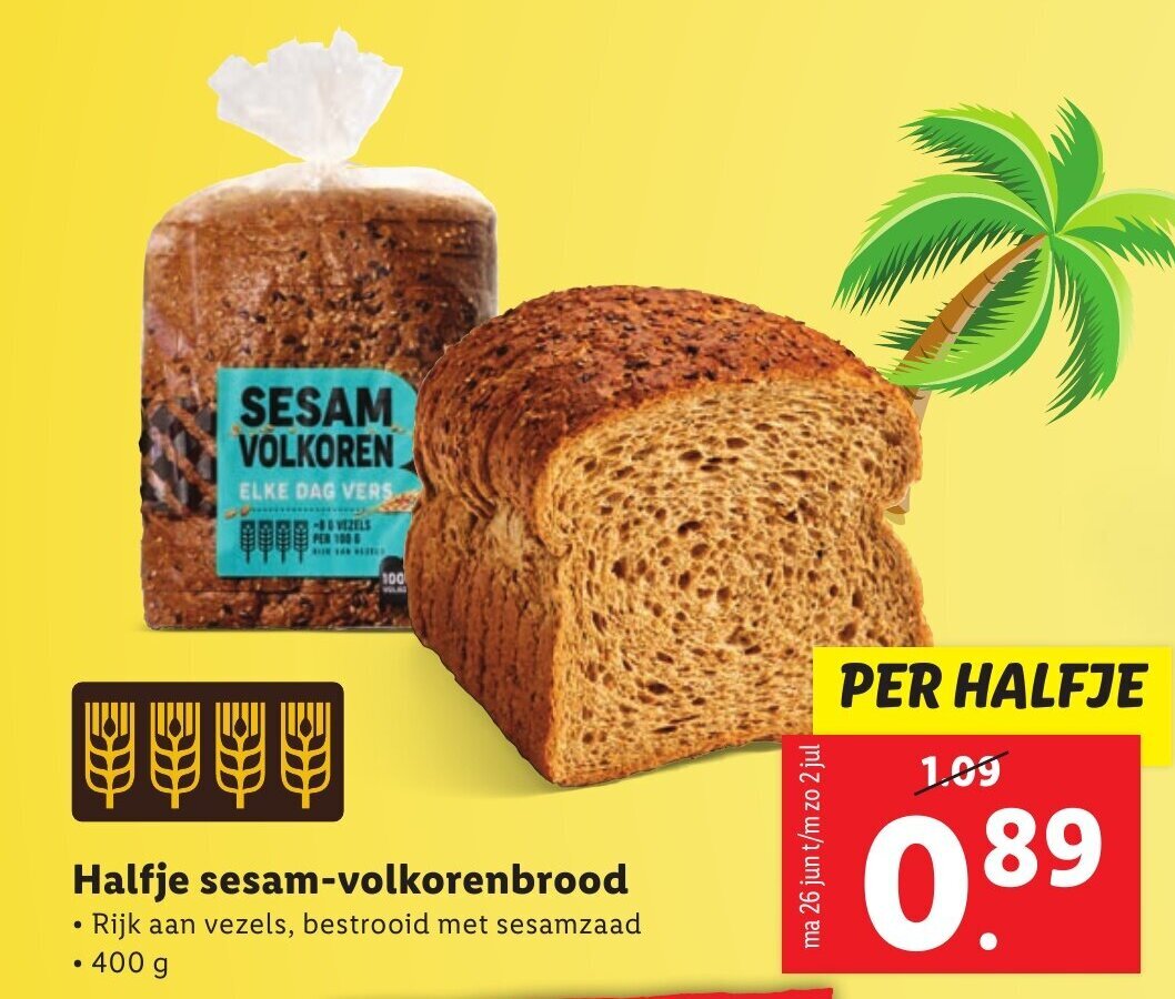 Halfje sesam-volkorenbrood aanbieding bij Lidl