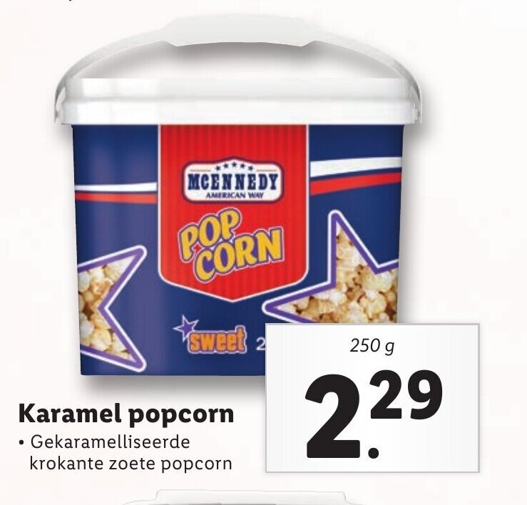 Karamel popcorn aanbieding bij Lidl