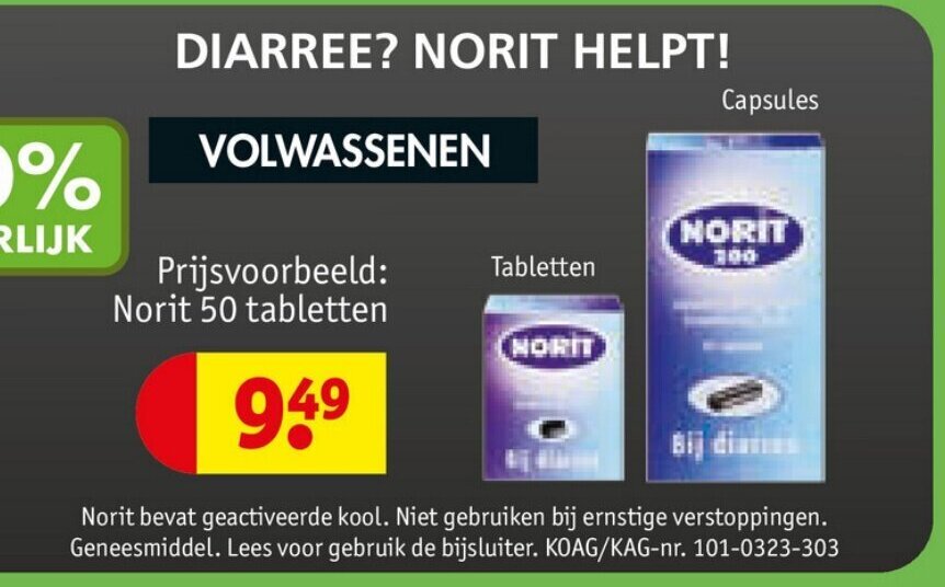 Norit 50 tabletten aanbieding bij Kruidvat