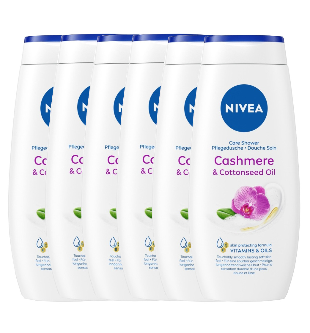 Nivea cashmere & cotton seed oil care shower multiverpakking 6x250ml ...
