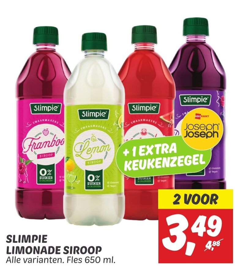 SLIMPIE LIMONADE SIROOP Alle varianten. Fles 650 ml. aanbieding bij ...