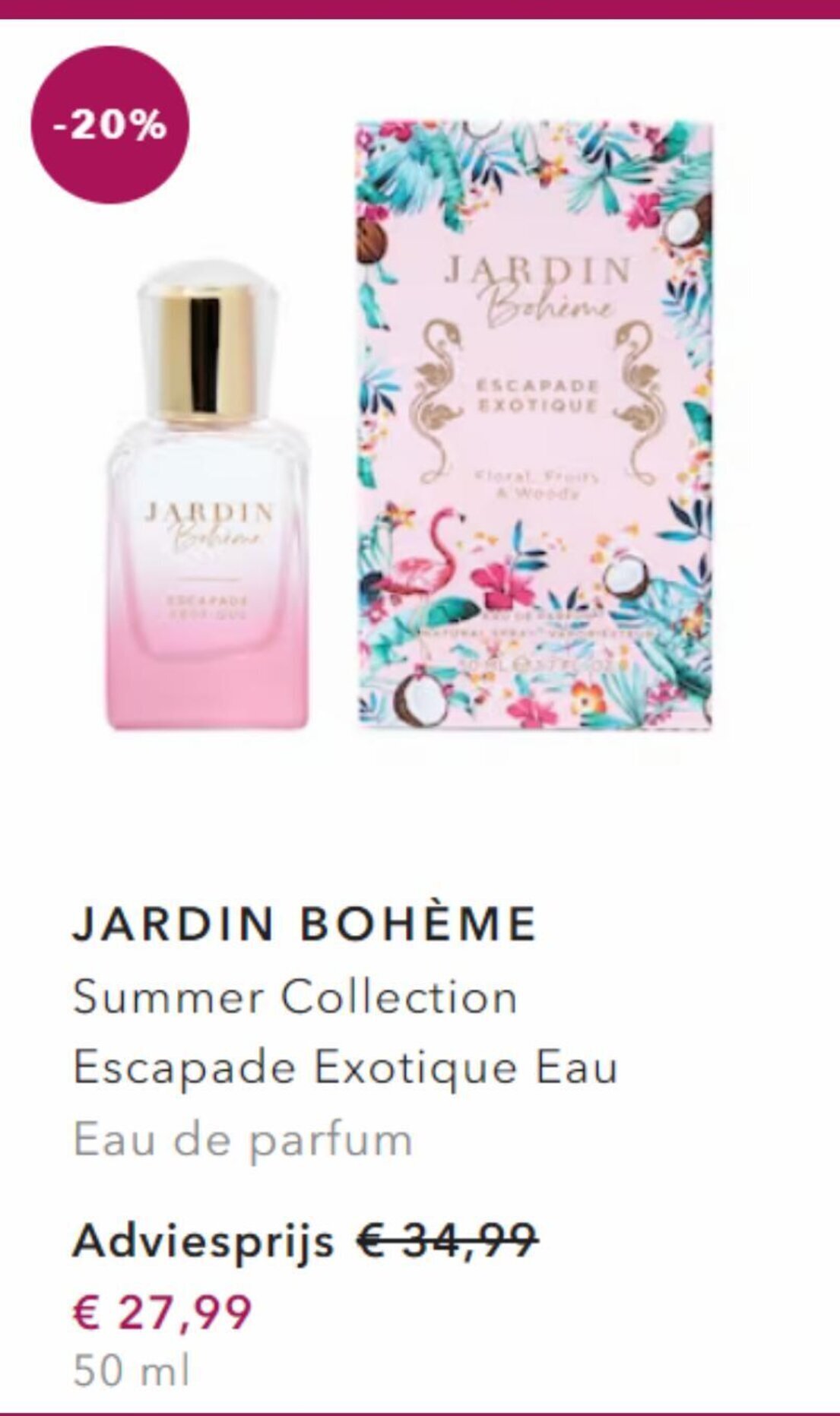 JARDIN BOHÈME Summer Collection Escapade Exotique Eau Eau de parfum 50 ...