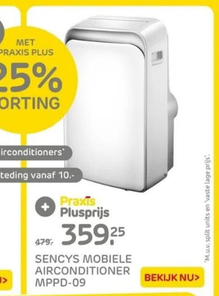 SENCYS MOBIELE AIRCONDITIONER MPPD-09 aanbieding bij Praxis