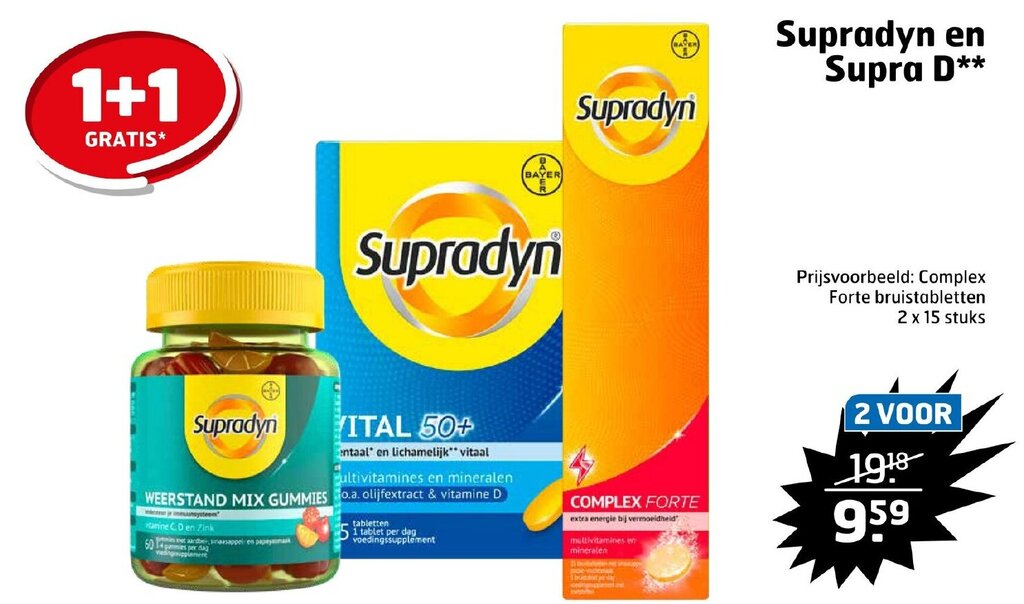 Supradyn en Supra D** Prijsvoorbeeld: Complex Forte bruistabletten 2 x ...