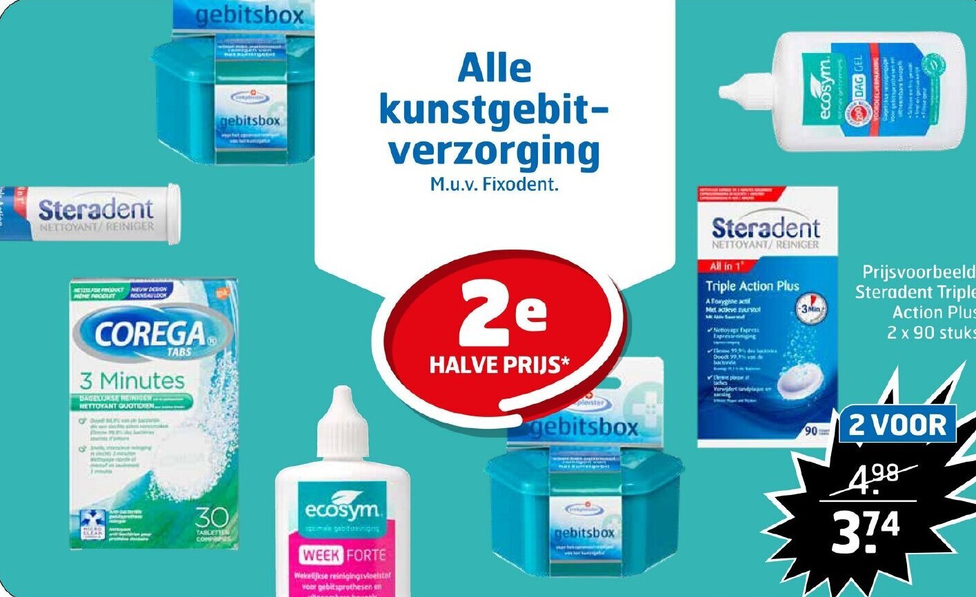 Alle kunstgebit-verzorging Prijsvoorbeeld: Steradent Triple Action Plus ...
