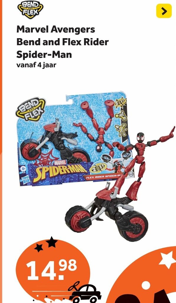 Marvel Avengers Bend and Flex Rider Spider-Man aanbieding bij Intertoys