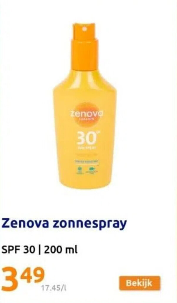Zenova zonnespray SPF 30 | 200 ml aanbieding bij Action
