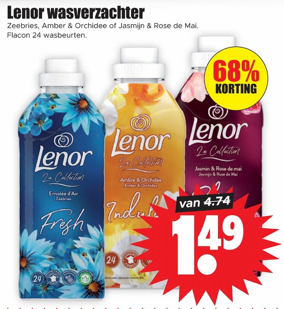 Lenor wasverzachter Zeebries, Amber & Orchidee of Jasmijn & Rose de Mai ...