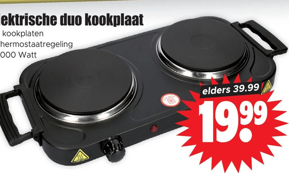 Elektrische duo kookplaat aanbieding bij Dirk