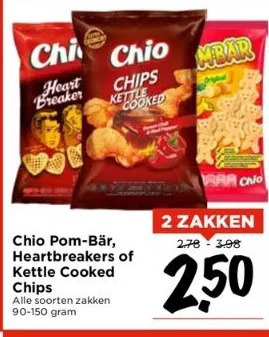 Chio pom-bär, heartbreakers of kettle cooked chips aanbieding bij Vomar ...