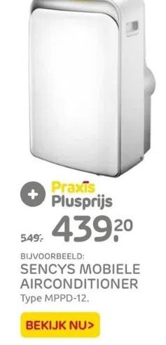 Sencys mobiele airconditioner type mppd-12. aanbieding bij Praxis
