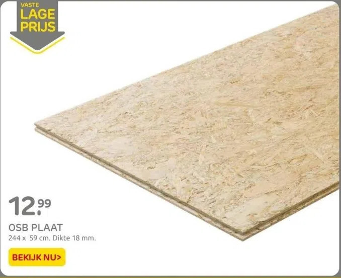 Osb plaat 244 x 59 cm. dikte 18 mm. aanbieding bij Praxis