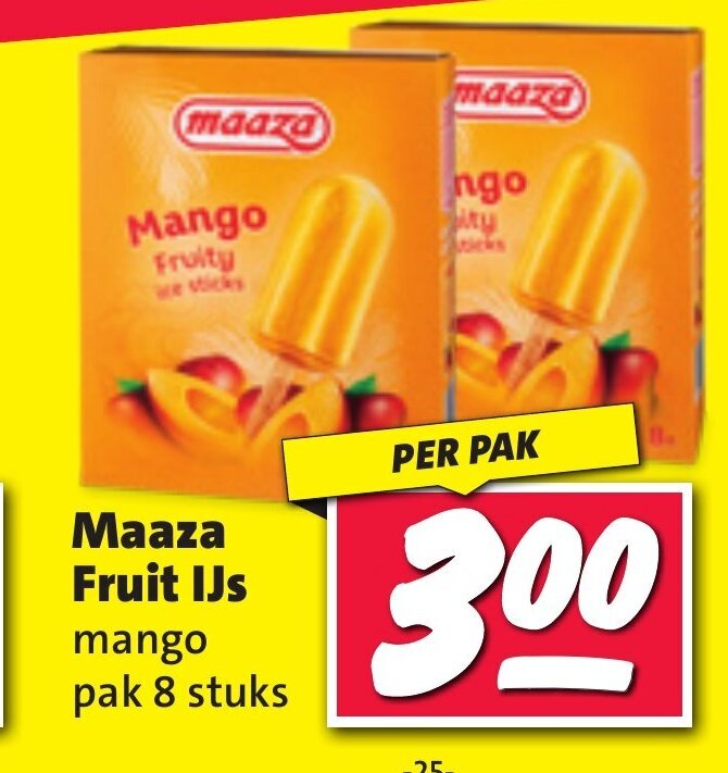 Maaza Fruit IJs mango pak 8 stuks aanbieding bij Nettorama