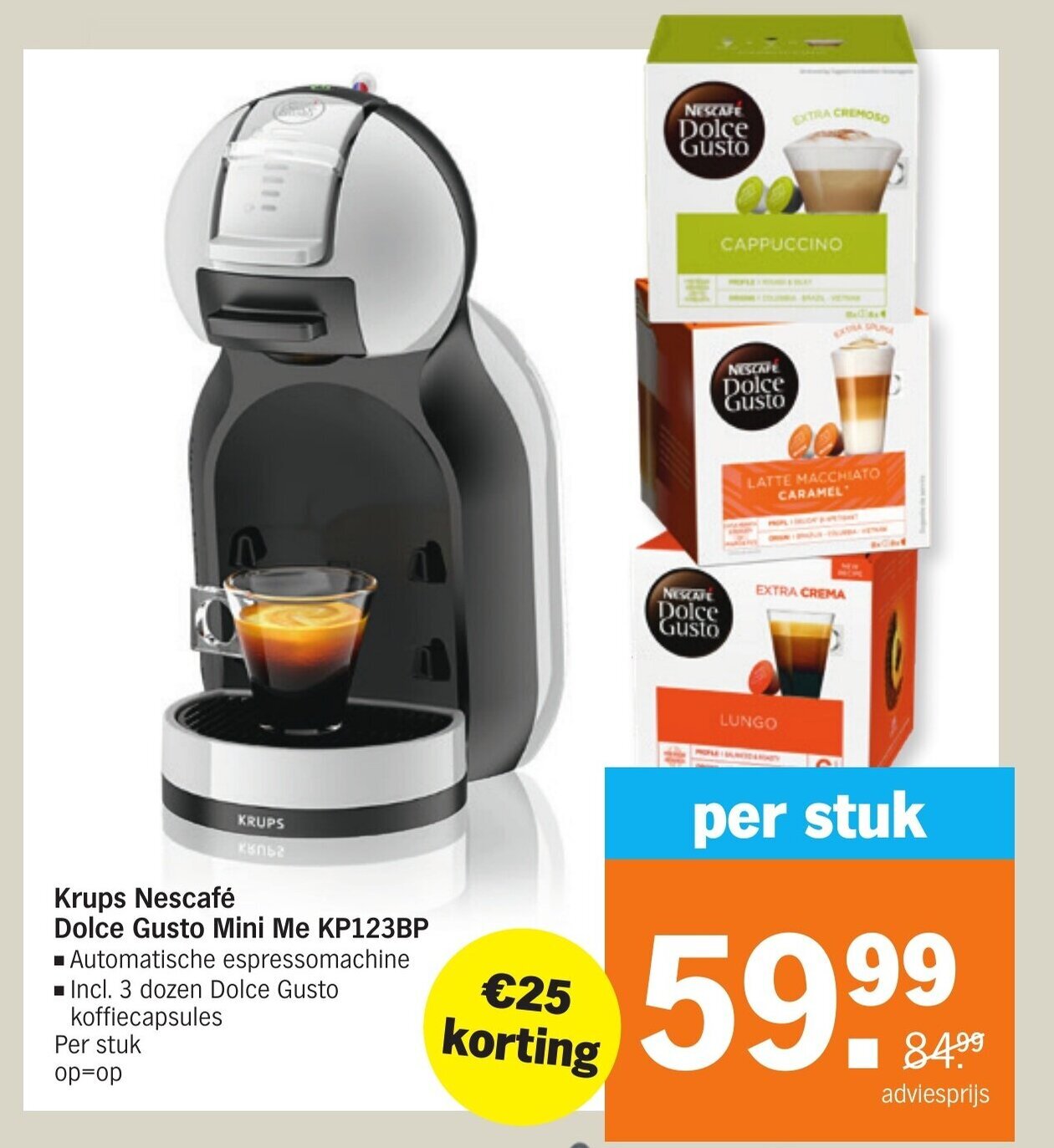 Krups Nescafé Dolce Gusto Mini Me KP123BP aanbieding bij Albert Heijn