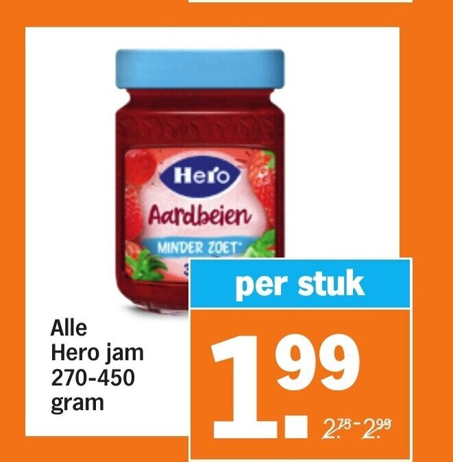 Alle Hero jam 270-450 gram aanbieding bij Albert Heijn