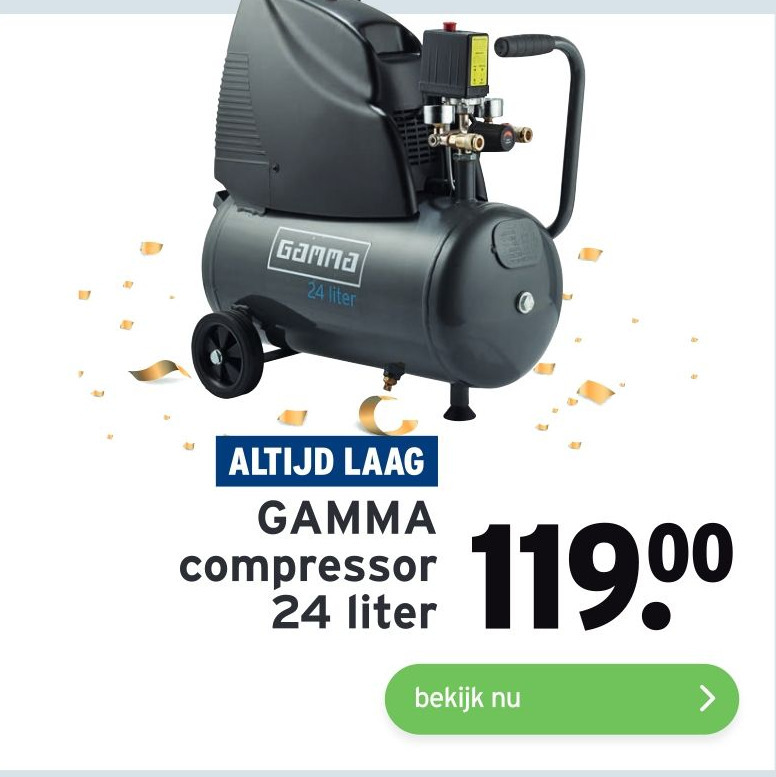 GAMMA compressor CO 24 liter aanbieding bij GAMMA