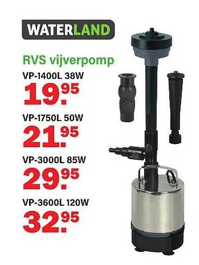 Waterland rvs vijverpomp aanbieding bij Van Cranenbroek