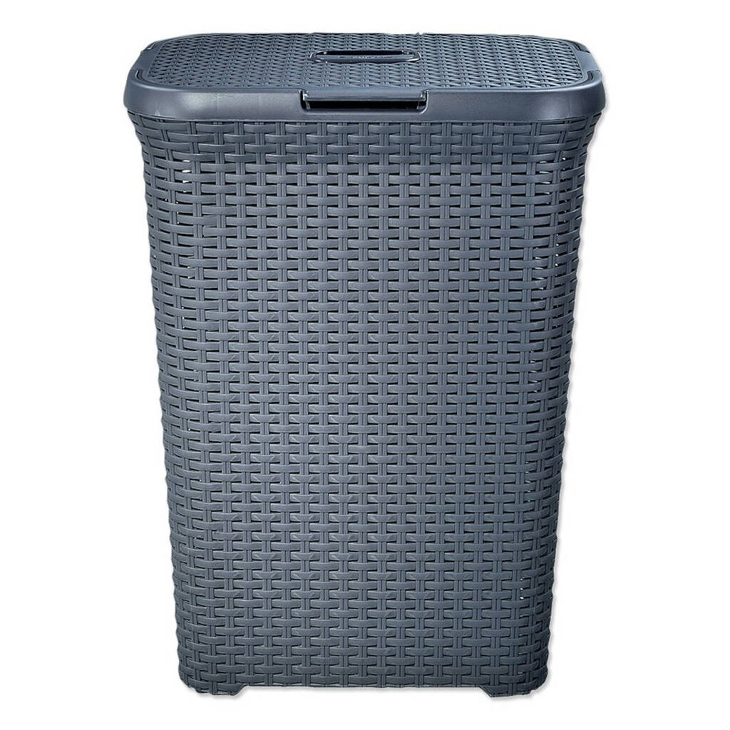 Curver style wasmand met deksel - 60l - antraciet aanbieding bij Blokker