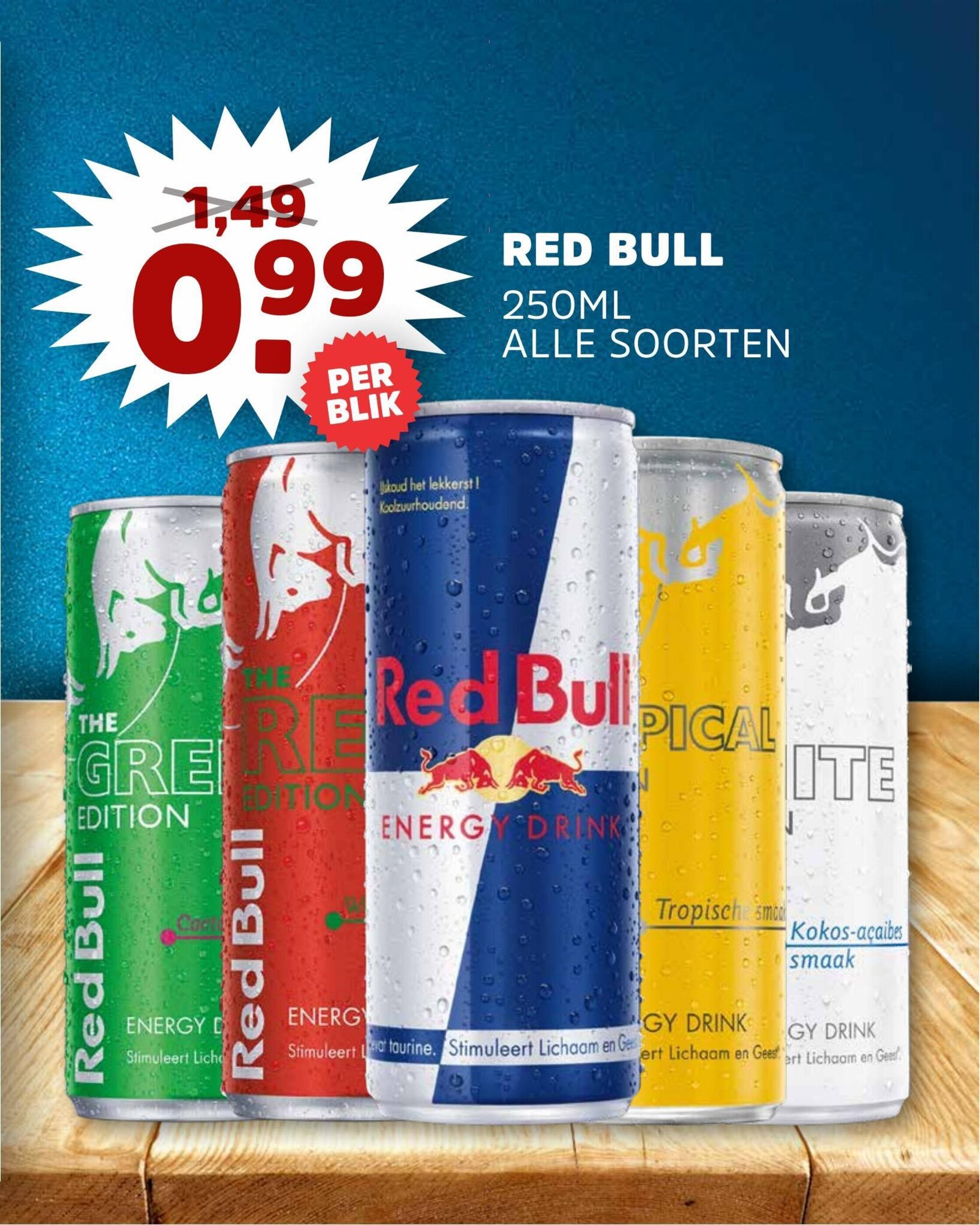 RED BULL 250ML ALLE SOORTEN aanbieding bij Sahan Supermarkten