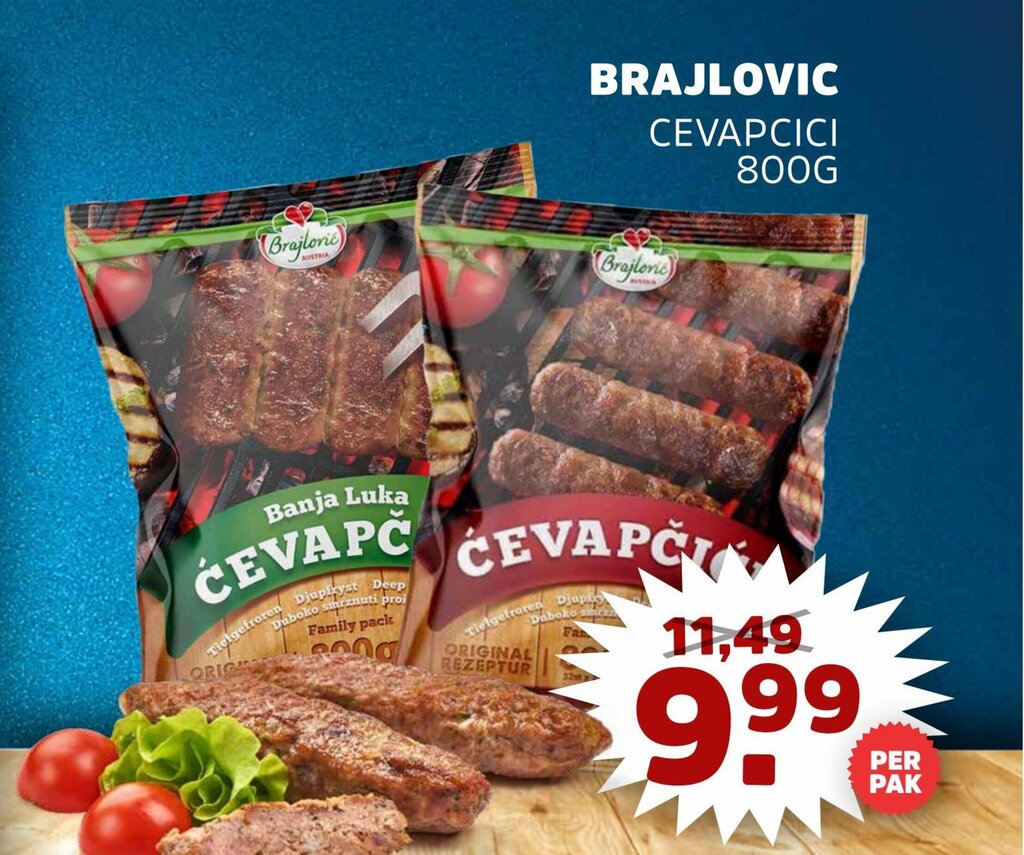 BRAJLOVIC CEVAPCICI 800G aanbieding bij Sahan Supermarkten