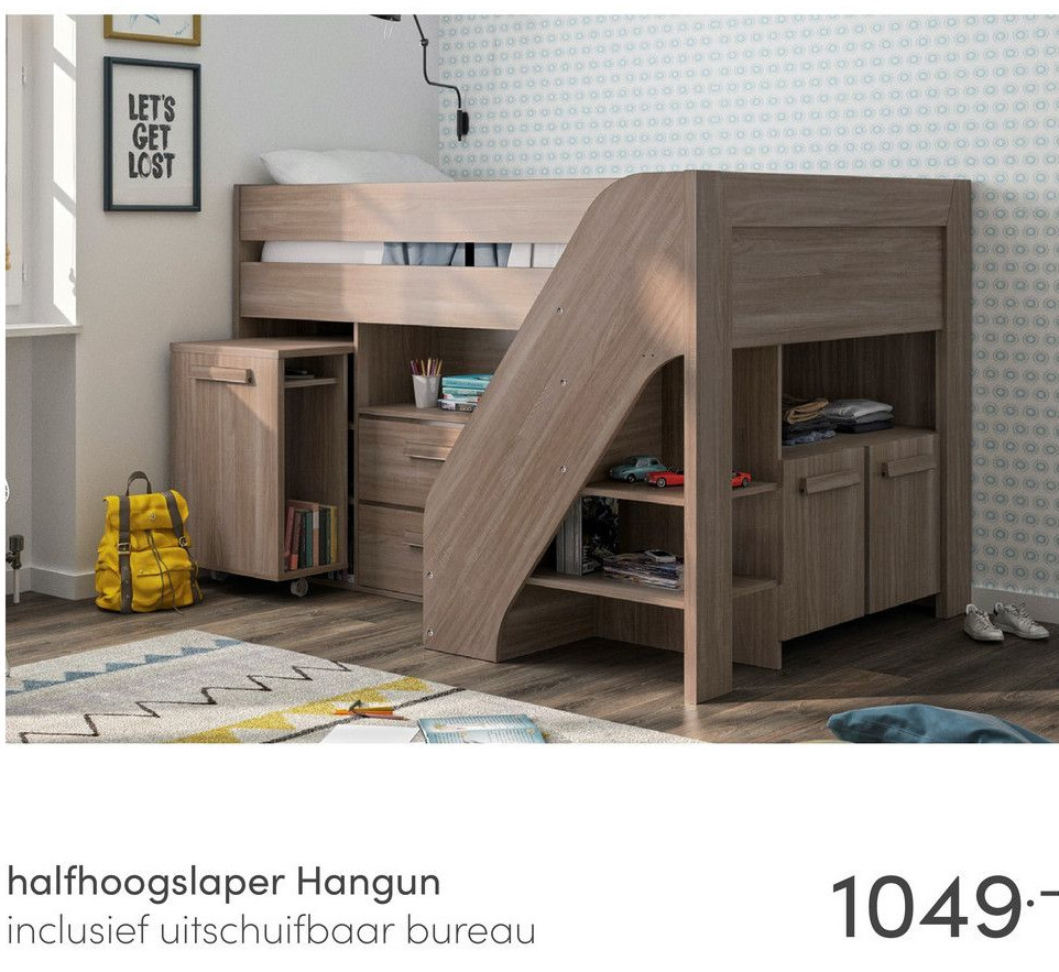 halfhoogslaper Hangun inclusief uitschuifbaar bureau aanbieding bij ...