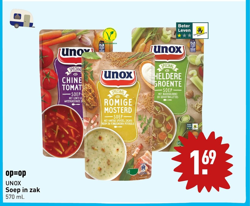 UNOX Soep in zak 570 ml aanbieding bij ALDI