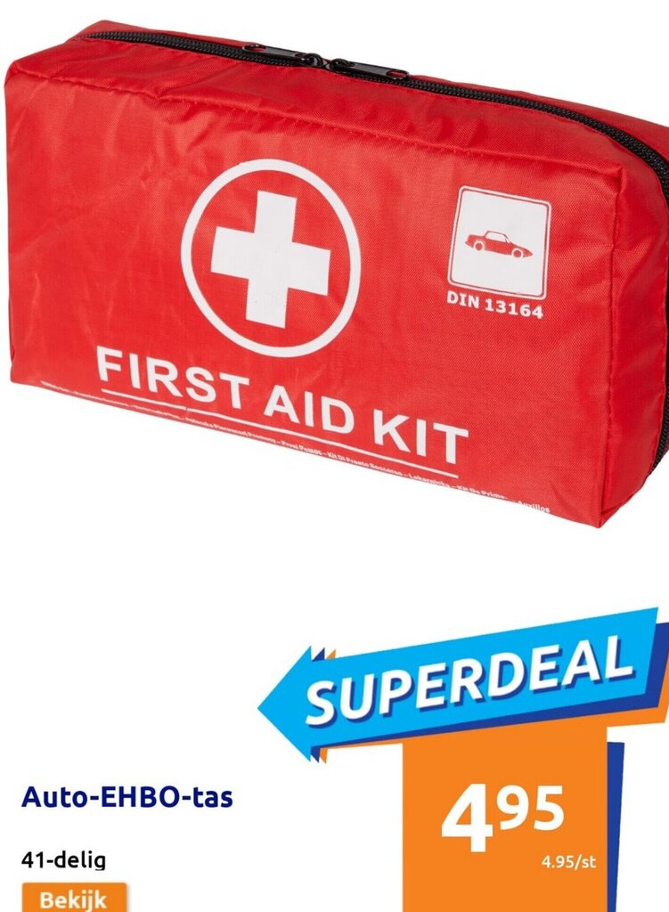 Auto-EHBO-tas 41-delig aanbieding bij Action