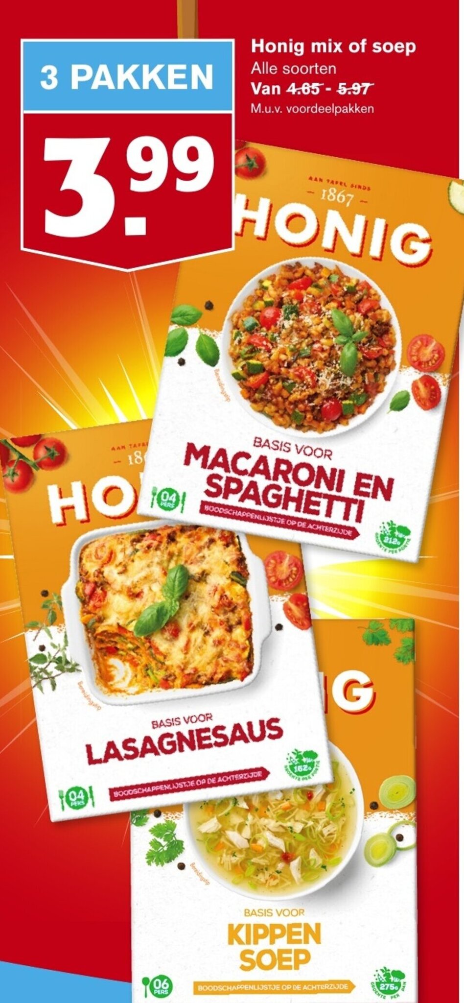 Honig mix of soep Alle soorten aanbieding bij Hoogvliet