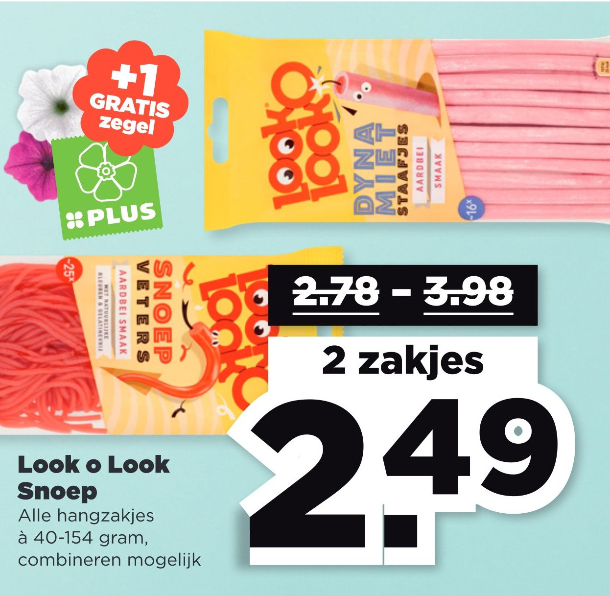 Look o Look Snoep 154gram aanbieding bij PLUS