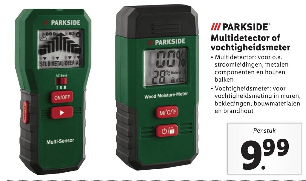 PARKSIDE Multidetector of vochtigheidsmeter aanbieding bij Lidl