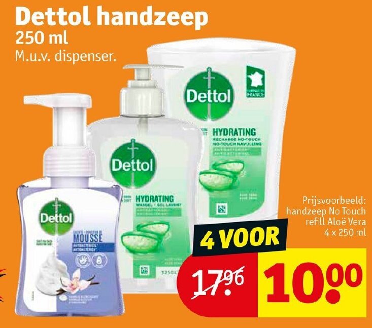 Dettol handzeep 250mL aanbieding bij Kruidvat