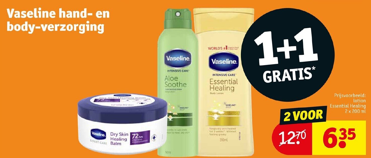 Vaseline hand- en body-verzorging aanbieding bij Kruidvat