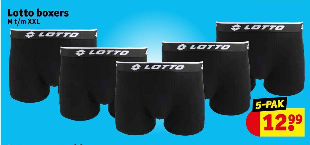 Lotto boxers M t/m XXL 5-PAK aanbieding bij Kruidvat