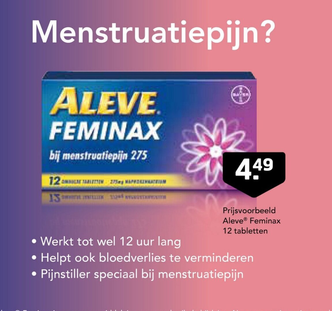 ALEVE FEMINAX aanbieding bij Trekpleister