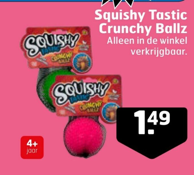 Squishy Tastic Crunchy Ballz aanbieding bij Trekpleister