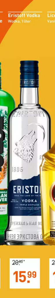 Eristoff Vodka Wodka, 1 liter aanbieding bij Gall & Gall