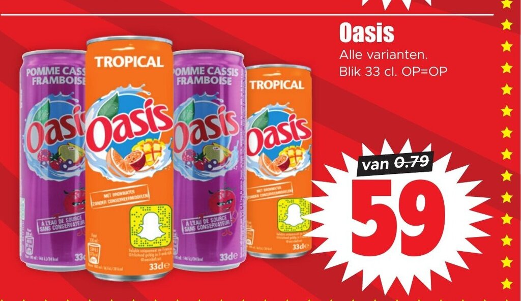 Oasis Alle varianten. Blik 33 cl. aanbieding bij Dirk