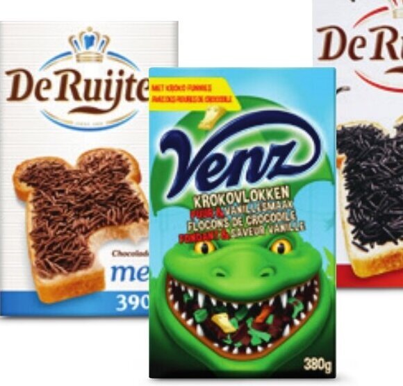 Alle De Ruijter en Venz chocolade-hagel en vlokken 200-400 gram ...