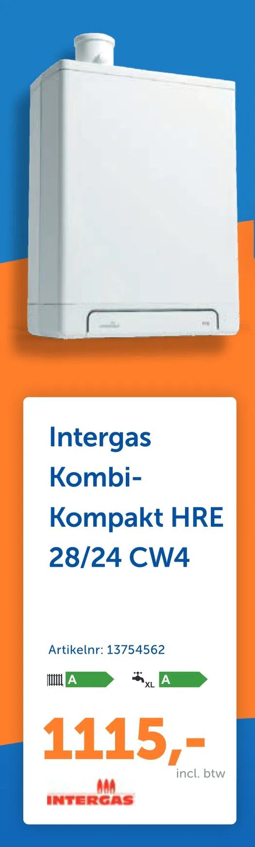 Intergas kombi-kompakt hre 28/24 cw4 aanbieding bij Warmteservice