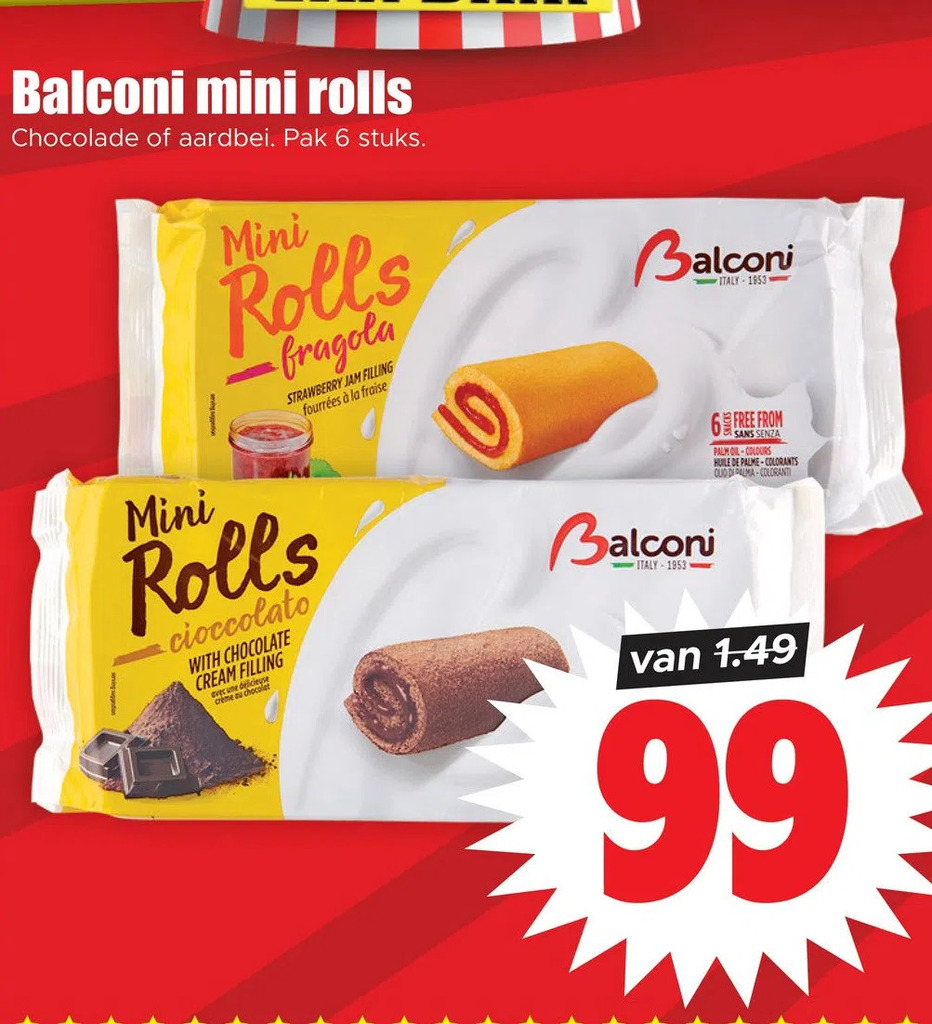 Balconi mini rolls aanbieding bij Dirk