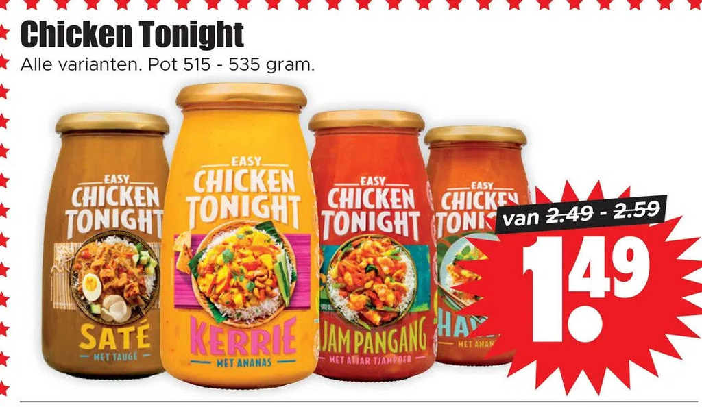 Chicken tonight aanbieding bij Dirk