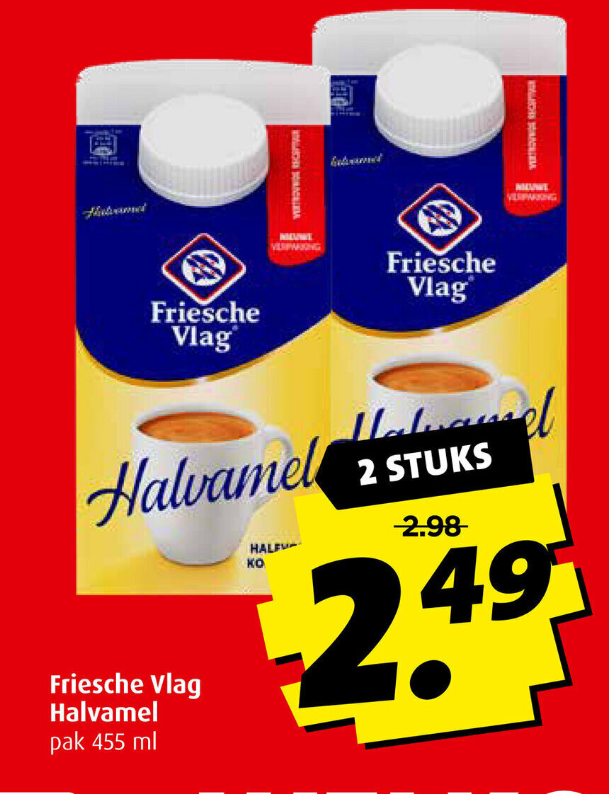 Friesche Vlag Halvamel pak 455 ml aanbieding bij Boni
