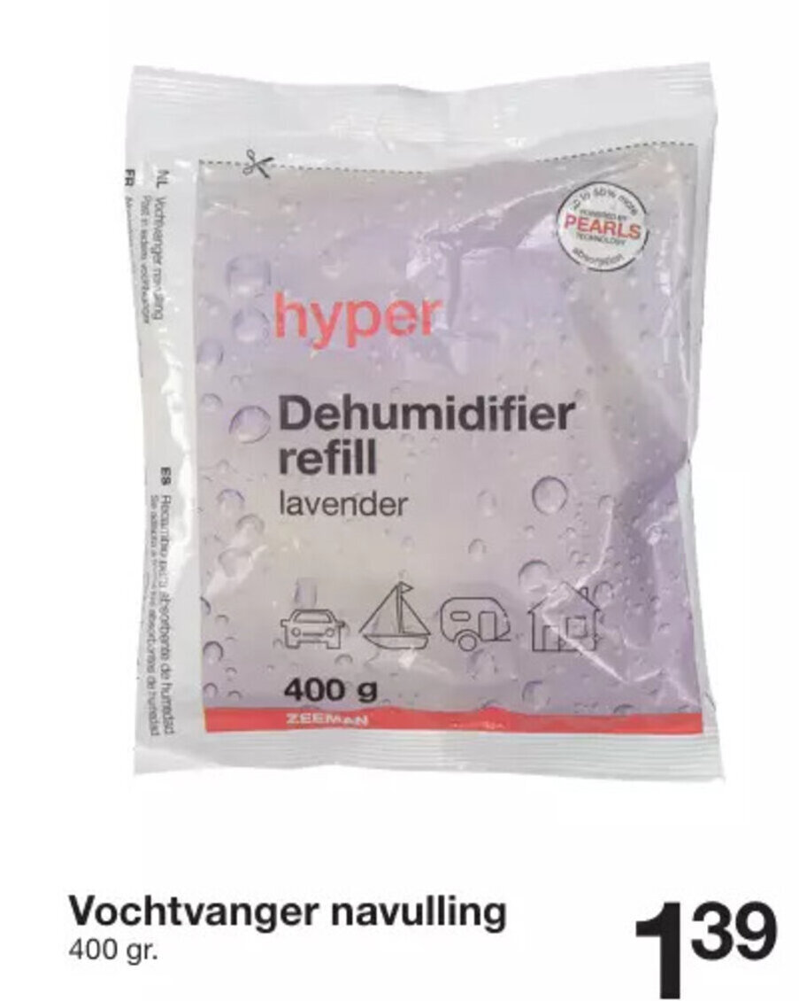 Vochtvanger navulling 400gr. aanbieding bij Zeeman