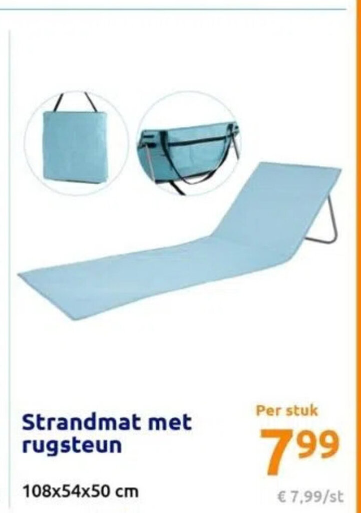 Strandmat met rugsteun 108x54x50 cm aanbieding bij Action