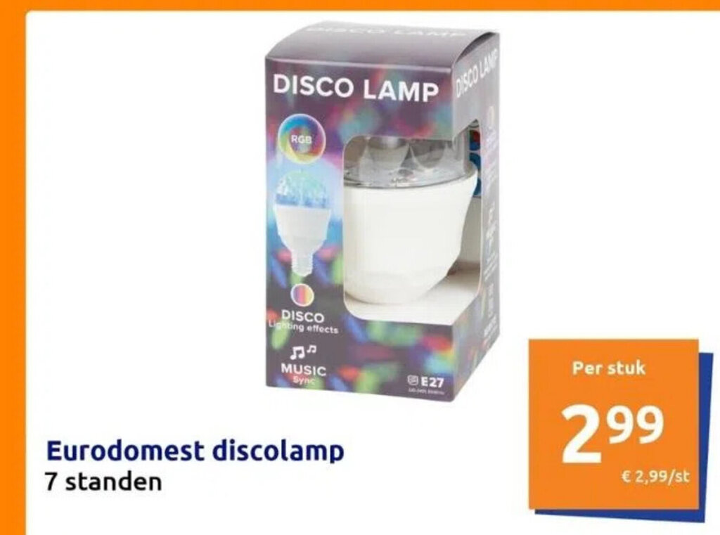 Eurodomest discolamp 7 standen aanbieding bij Action
