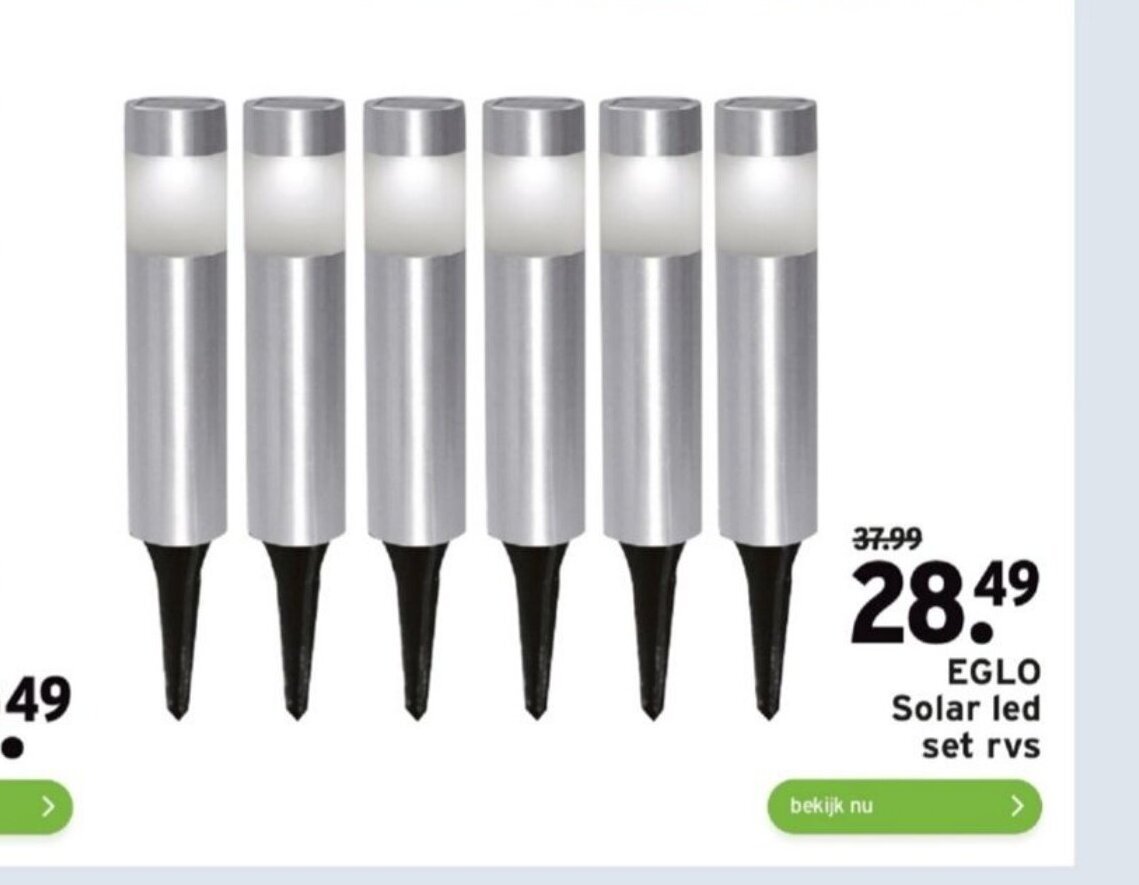EGLO Solar led set rvs aanbieding bij GAMMA