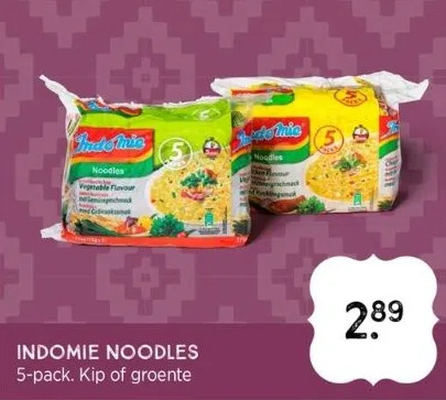 Indomie noodles 5-pack. kip of groente aanbieding bij Xenos