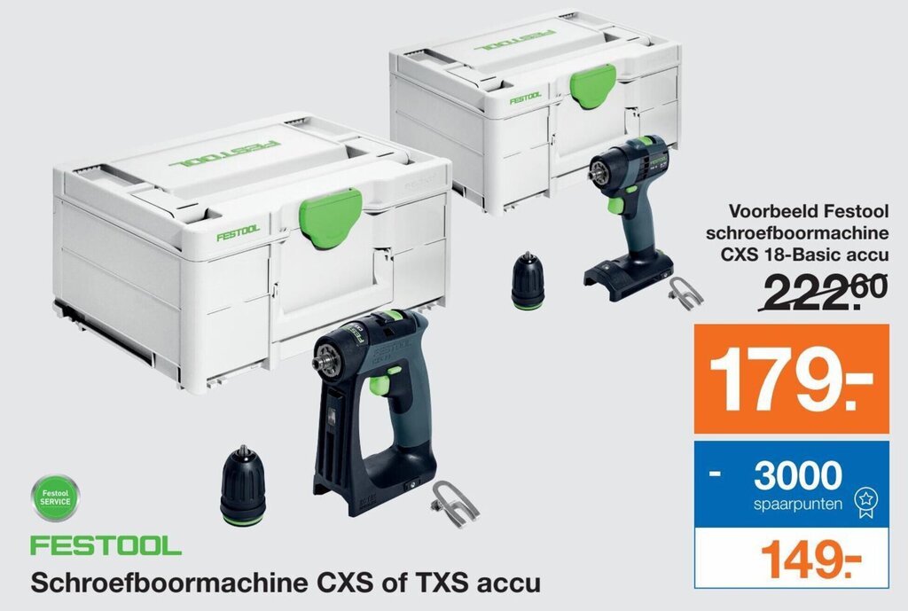 FESTOOL Schroefboormachine CXS of TXS accu Voorbeeld Festool ...