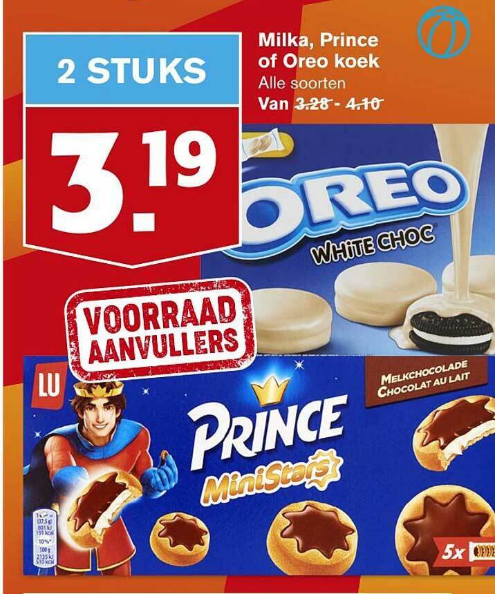 Milka, Prince Of Oreo Koek aanbieding bij Hoogvliet