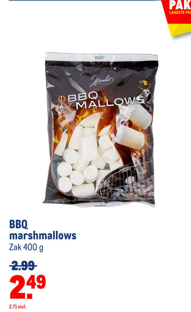 BBQ marshmallows 400 g aanbieding bij Makro
